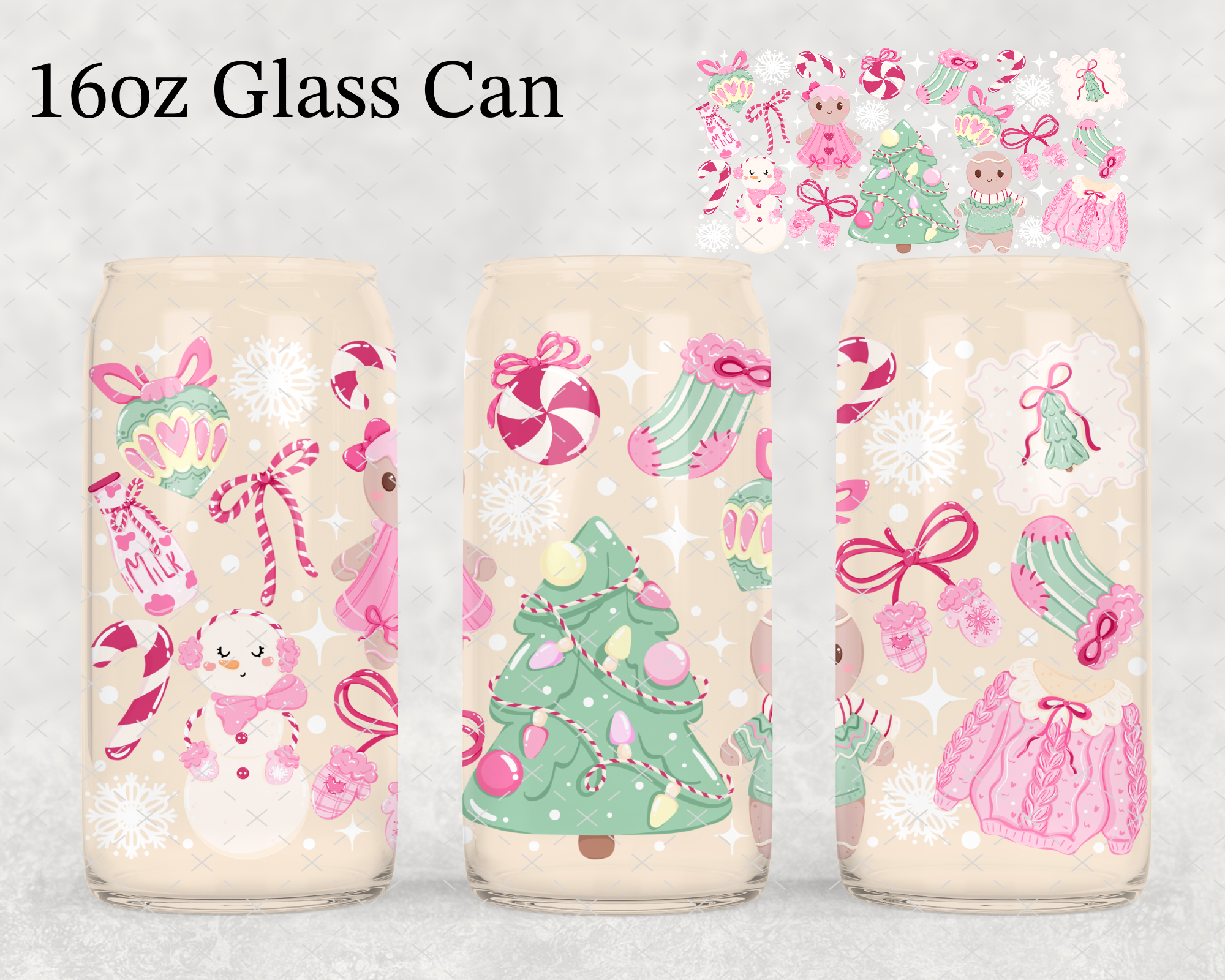 MTO Pink Christmas UV Cup Wrap – Danni D Designs